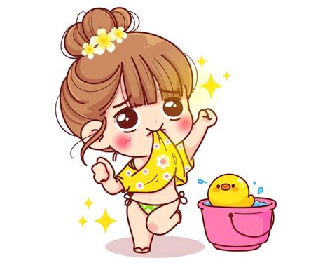 귀여운 소년과 소녀 놀이 스케이트 보드 만화 그림 프리미엄 벡터