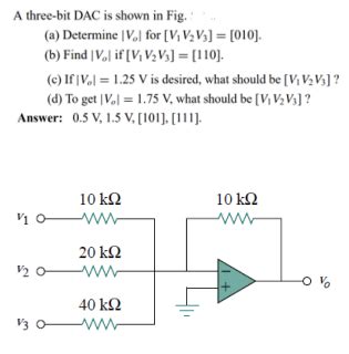 Solved A Three Bit DAC Is Shown In Fig A Determine Vo Chegg
