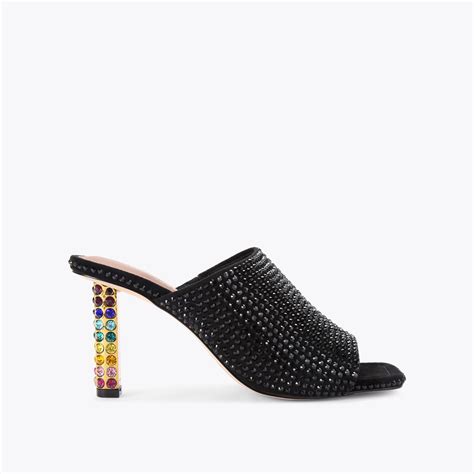 Mayfair High Mule Black Crystal Mule Heel By Kurt Geiger London