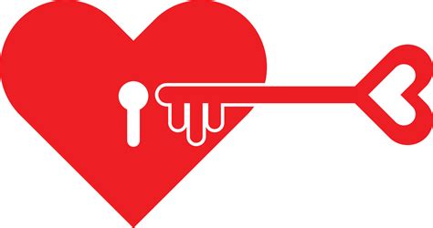 Key Unlocking Love Heart Vector Icon Illustration 10126104 Vector Art