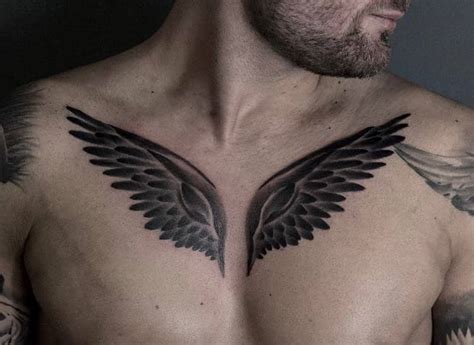 Tattoo Wings On Chest By Davetattoo