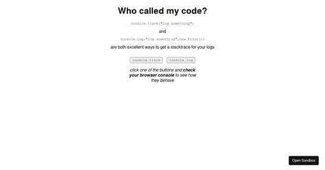 Console Trace And Console Log New Error Codesandbox