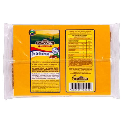 Pé De Moleque Da Colônia Zero Açúcar 100g Super Muffato Delivery