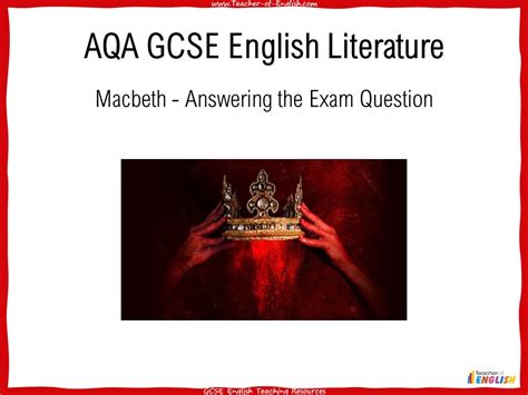Aqa Gcse English Literature Exam Preparation Macbeth Teaching Resources