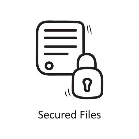 Secured Files Vector Outline Icon Design Illustration Business Symbol On White Background Eps