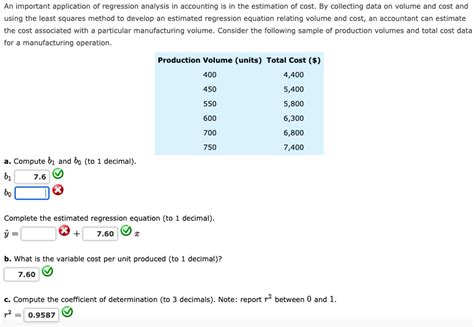 Solved An Important Application Of Regression Analysis In