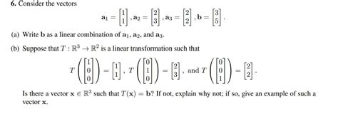 solved 6 consider the vectors ai a2 a3 b a write