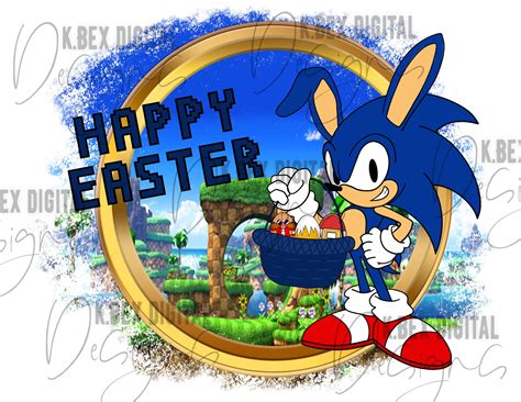 Happy Easter Sonic Sublimation Design Png Etsy