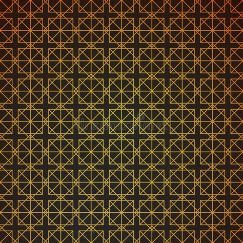 Gold Geometric Retro Abstract Seamless Cube Pattern With Rhombuses