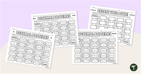 Decimal Patterns Math Mazes Teach Starter
