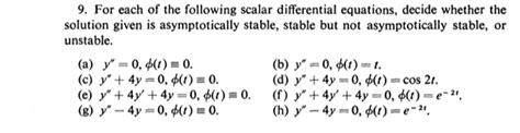 For Each Of The Following Scalar Differential Chegg