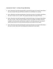 Week Workshop Pdf Docx Assessment Task In Class Group Workshop Draw A Flowchart