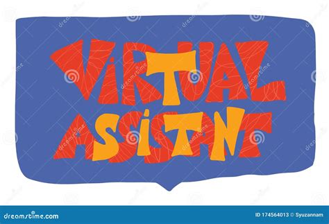 Virtual Assistant Text Vector Hand Drawn Quote Stock Vector Illustration Of Chatbot