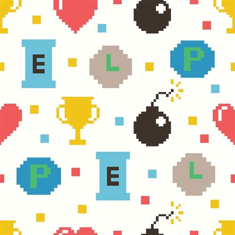 Cute 8 Bit Game Seamless Pattern 2278957 Vector Art At Vecteezy