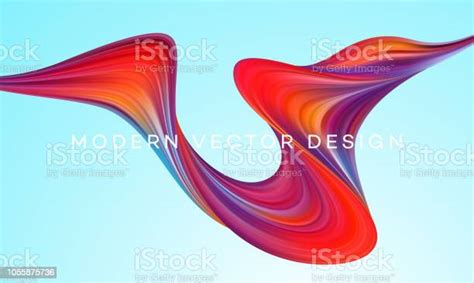 현대 다채로운 흐름 포스터입니다 컬러 배경에서 웨이브 액체 모양입니다 디자인 프로젝트에 대 한 예술 디자인입니다 벡터 일러스트 레이 션 3차원 형태에 대한 스톡 벡터 아트