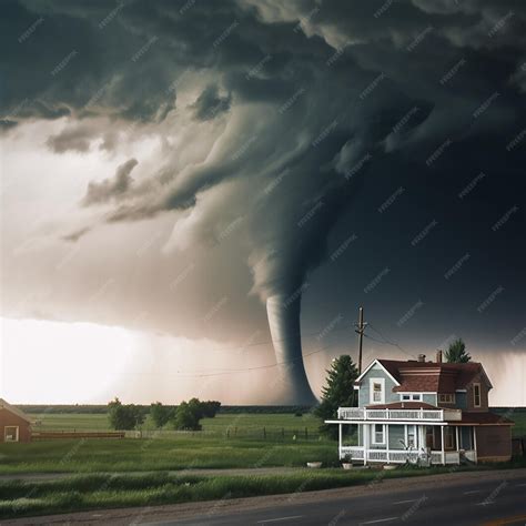 Tornado Gran Columna De Aire Huracán Desastre Natural Catástrofe Miedo
