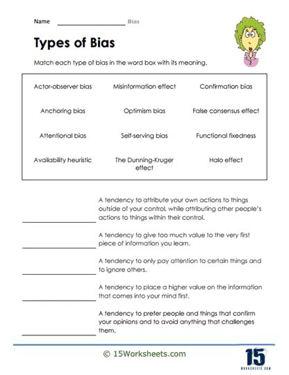 Bias Worksheets 15