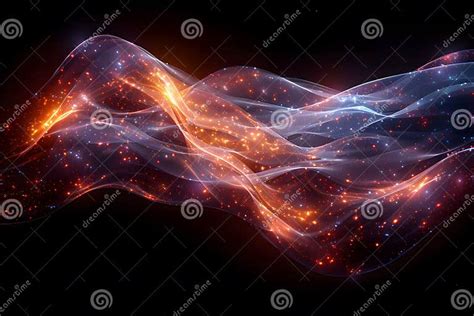 Abstract Digital Waveform With Glowing Particles For Futuristic Design And Technology Art