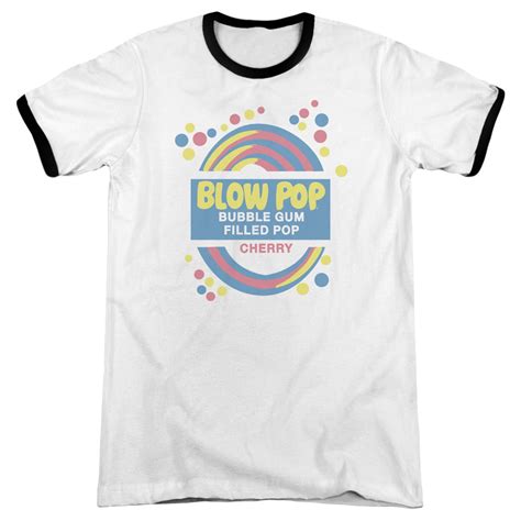 Tootsie Roll Blow Pop Label Mens Adult Heather Ringer Shirt