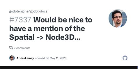 Would Be Nice To Have A Mention Of The Spatial Node3d Rename In The Godot4 Docs · Issue 7337