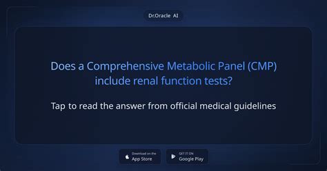 Does A Comprehensive Metabolic Panel Cmp Include Renal Function Tests