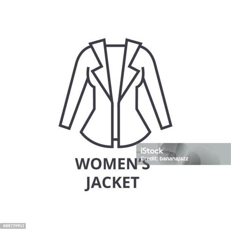 여성 자 켓 라인 아이콘 개요 기호 선형 상징 벡터 평면 그림 가을에 대한 스톡 벡터 아트 및 기타 이미지 가을 거리