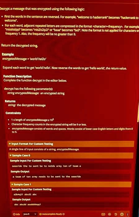 Decrypt A Message That Was Encrypted Using The Following Logic • First The Words In The