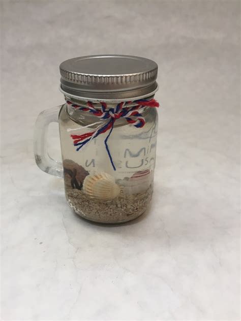 유리병안에 조개와 바다풍경이 있는 촛능불 헬로마켓