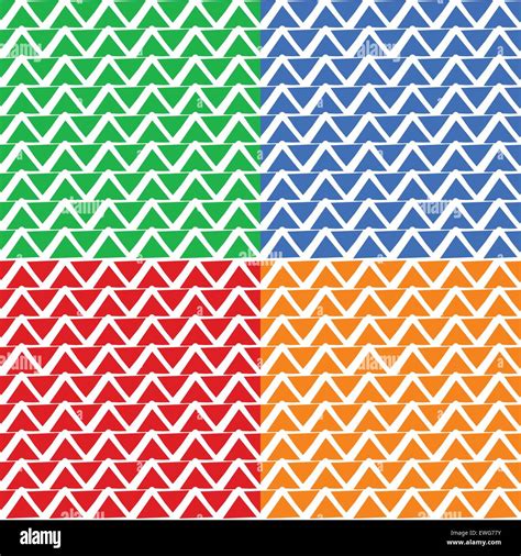 Colorful Repeatable Pattern Set With Wavy Zigzag Lines Editable Vector Stock Vector Image