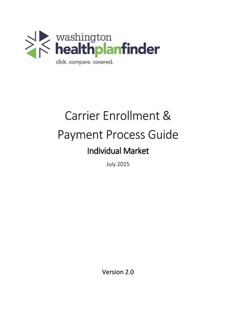 Fillable Online Carrier Enrollment Payment Process Guide Washington BHealthb Bb Fax Email