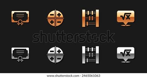 Set Certificate Template Xyz Coordinate System Stock Vector Royalty