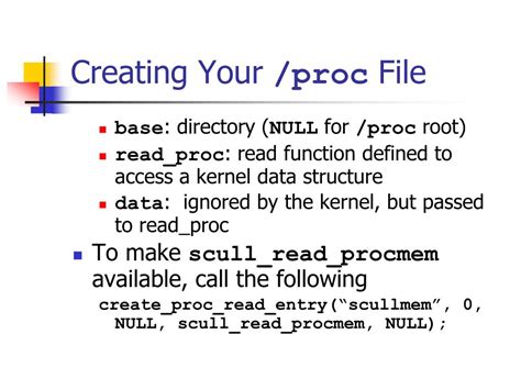 Ppt Using The Proc File System With “scull” Powerpoint Presentation