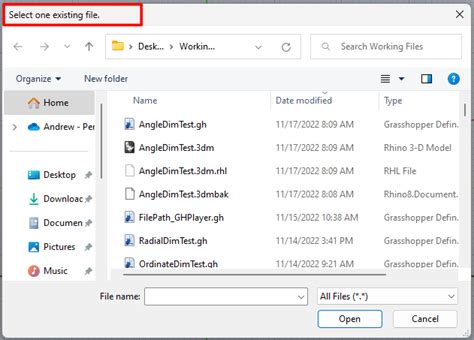 Get File Path Doesnt Show Prompt Grasshopper Mcneel Forum