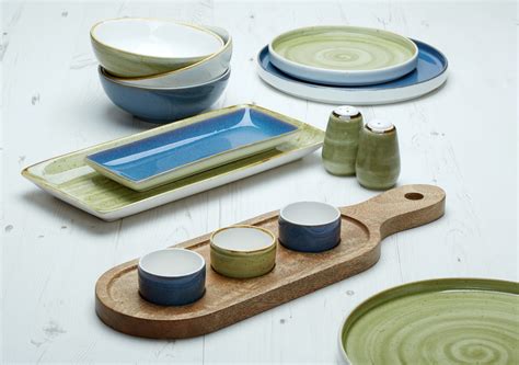 Java Rectangular Tray Horizon Blue 34x16cm Ig Group Uk