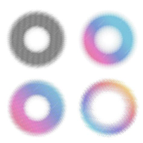 디자인 요소 기호 설정 흰색 배경에 편집 가능한 하프톤 프레임 점 원 패턴 벡터 그림 검정 임의 점이 있는 10 프레임 라운드 테두리 하프톤 원 점 텍스트를 사용하는 아이콘