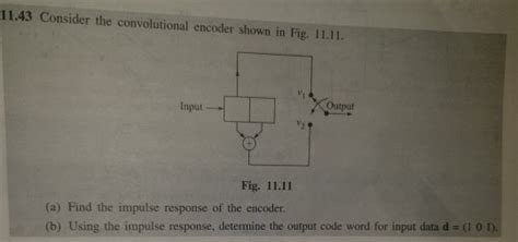 Solved 1143 Consider The Convolutional Encoder Shown In