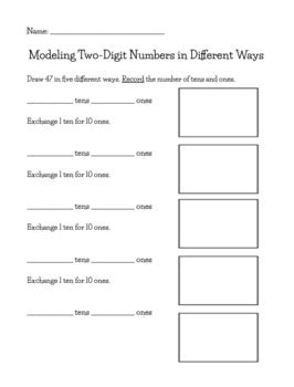 Modeling Two Digit Numbers In Different Ways By The Banks Biz TPT