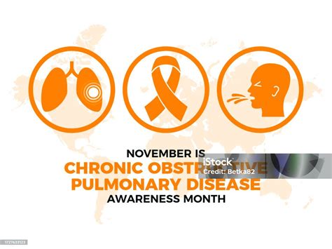 11월은 전국 만성 폐쇄성 폐질환 인식의 달 벡터 일러스트레이션입니다 만성폐쇄폐질환에 대한 스톡 벡터 아트 및 기타 이미지