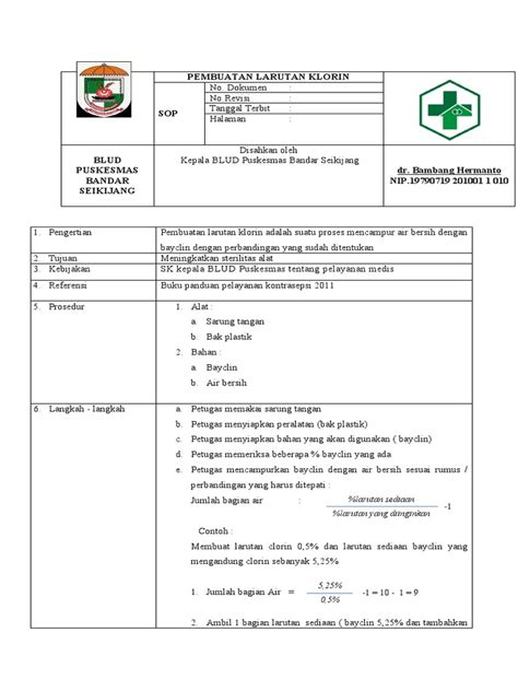 Pembuatan Larutan Klorin Pdf Pembuatan Larutan Klorin Pdf