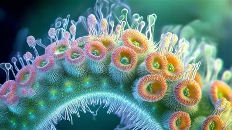 A Microscopic Civilization Living On The Surface Of A Pollen Grain Seen Through A Highpowered