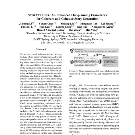 Storyteller An Enhanced Plot Planning Framework For Coherent And Cohesive Story Generation