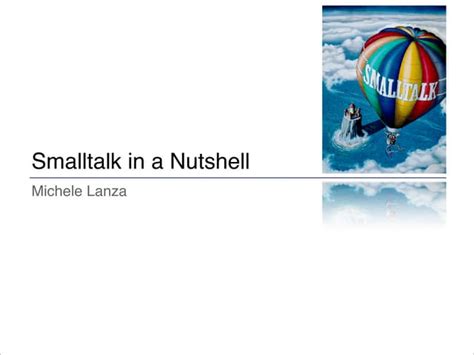 Smalltalk In A Nutshell Pdf Operating Systems Computer Software