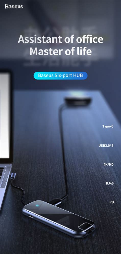 Baseus Multi Functional Hub Type C To Xusb Hd K Rj Pd Deep Gra Smartkoshk Stores