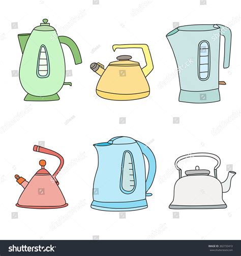 Tea Time Cartoon Set Vector Isolated Stock Vector Royalty Free
