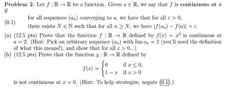 Solved Problem 2 Let Fr R Be A Function Given A Er We