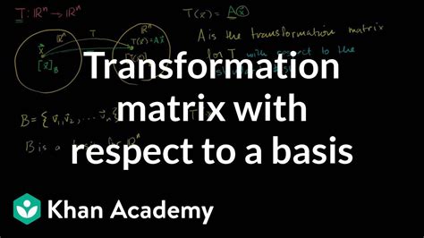 Transformation Matrix With Respect To A Basis Linear Algebra Khan