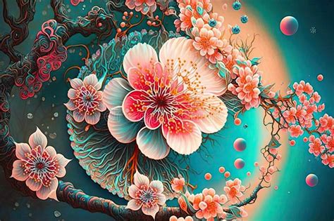 Flowers Translucent Vibrant Colors Intricate Details Sparkling Stock Illustration Illustration