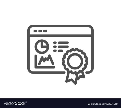Seo Statistics Line Icon Search Engine Royalty Free Vector