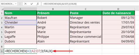 Fonction Recherchev En Excel Pour Les Débutants Et Initiés