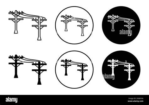 power pole icon vector logo set collection for web app ui stock vector